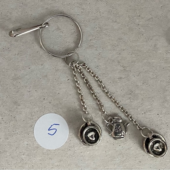 Mystic Art Gems | Jewelry | Safety Pin Tea And Coffee Cup Charm Key ...